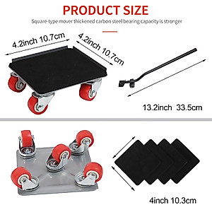 Heavy Duty Furniture Dolly,Furniture Mover 5 Wheels,360°Rotation Wheels Furniture Dolly,for Moving Heavy Furniture, Refrigerator, Sofa,Safe,Piano, Cabinet1500 Lbs Load Capacity,