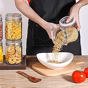 ComSaf Airtight Glass Canister with Lid Set of 6, 25oz Food Storage Jar, Storage Container with Seal Wire Clamp Fastening for Kitchen Fermenting Preserving Canning Pasta Flour Cereal