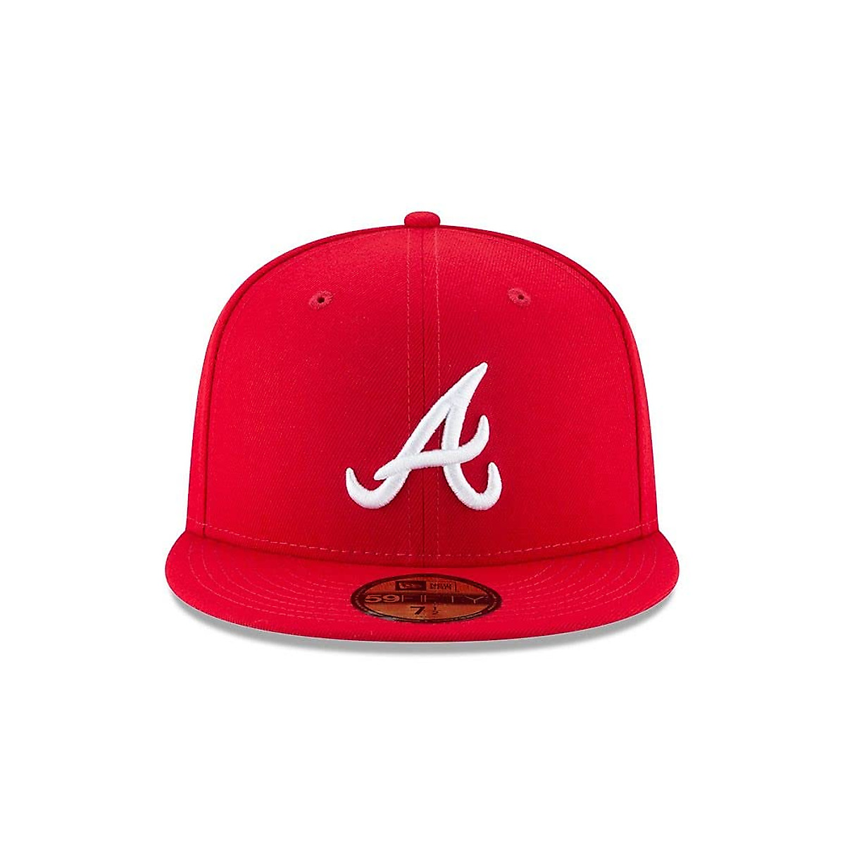 New Era 59Fifty MLB Basic Atlanta Braves Fitted Scarlet Red Headwear Cap (7 3/8)