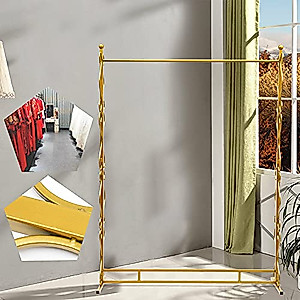 81"Retail Gold Clothes Racks for Boutique Wedding Dress Display Stand,Heavy Duty Commercial Garment Rack Rod, Large Metal Floor Standing Hanging Boutique Display Clothing Rack, MetalPipe Rack