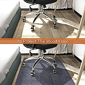 cotooh Chair Mat for Hard Floor, 55' x 35' Large Office Chair Mat for Hardwood Floor & Tile Floor, Computer Gaming Rolling Chair Mat Rectangular Floor Protector and Low-Pile Desk Rug, Grey