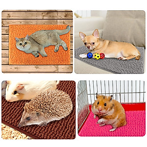 Lifeunion Guinea Pig Cage Liners, 3 Pcs Absorbent Reusable Guinea Pig Pee Pads, Non Slip Washable Guinea Pig Bedding Blanket Mat for Small Animal, Rabbit, Hamster, Bunny, Chinchilla (3pcs-grey)