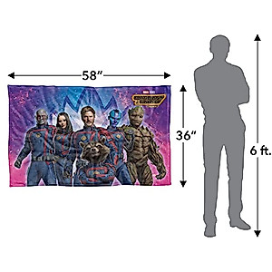 LOGOVISION Guardians of The Galaxy Vol 3 Blanket, 36"x58" Guardians Line Up Fleece Blanket