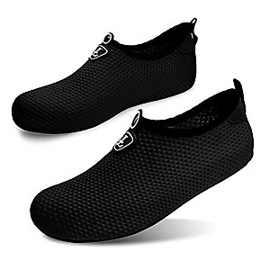 L-RUN Womens Classic Barefoot Water Sports Skin Shoes Black L(W:8.5-9.5,M:7-7.5)=EU39-40