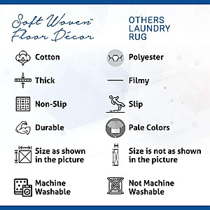 Soft Woven Rugs, 24x56laundry Room Rug, 85% Cotton, Alexa, Funny Humour Non Slip Laundry Mats, Machine Washable, Bathroom Runner Floor Mat for Washroom, Kitchen, Black & White