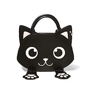 Lost Queen Women's Peek-a-Boo Purse Bag of Tricks Cat Handbag Ladies Shoulder Bag