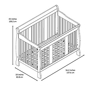 Storkcraft Tuscany 4-in-1 Convertible Crib, Gray, Easily Converts to Toddler Bed, Day Bed or Full Bed, 3 Position Adjustable Height Mattress (Mattress Not Included)