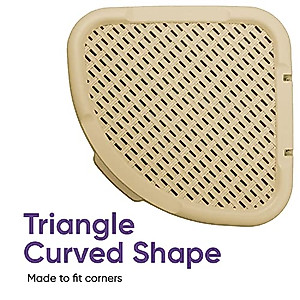 Plastic Corner Laundry Hamper with Lid, Curved Designed Laundry Basket, 2 Pack Triangle Beige Cloths Hamper Organizer with Cut-out Handles for Laundry Room Bedroom Bathroom, Wicker Design, 50 Liter