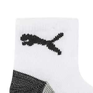 PUMA Baby 6 Pack Infant Anklet Socks, White/Black, 0-12 Months US