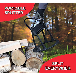 Kindling Splitter, Wood Splitter, Log Splitter, Manual Log Splitter, Firewood Splitter, Full Body Made from CAST Steel, Black