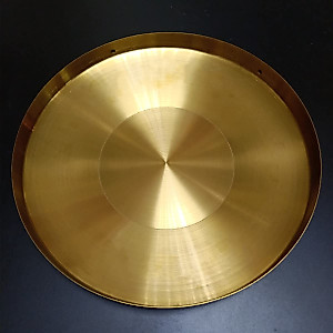 RUIMIMI Gong Instrument with 16.4 inch(42cm),Chinese Traditional Percussion Instrument Brass Gong with Wooden Mallet and Red Hanging Ribbon for Home Office Celebration