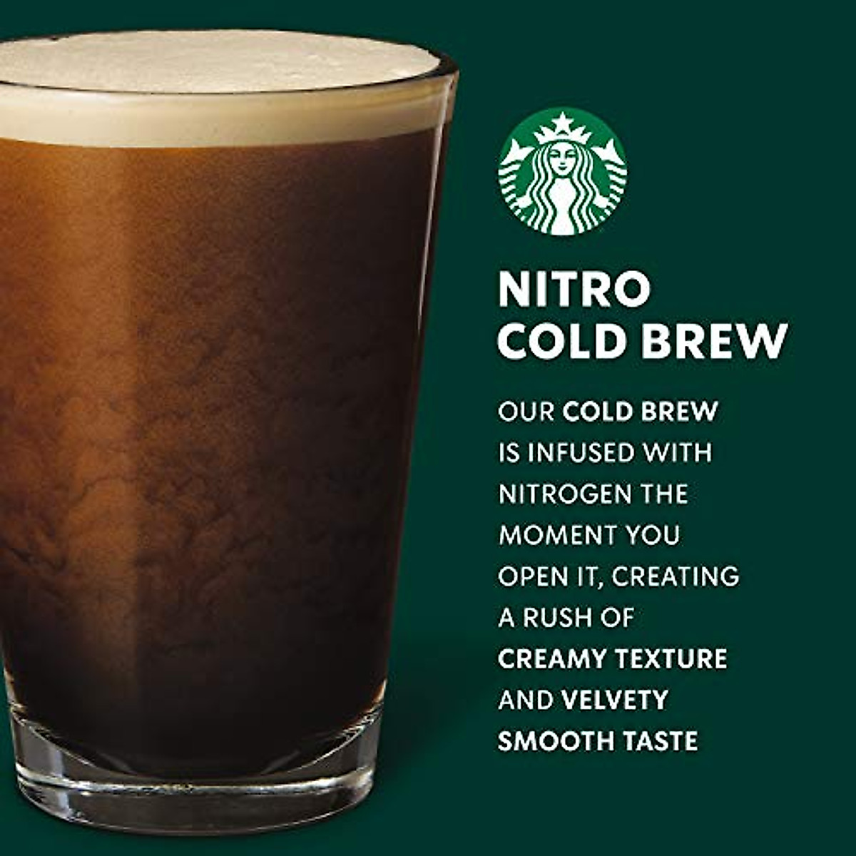 Starbucks Nitro Cold Brew Coffee, Black Unsweetened, 9.6oz Can