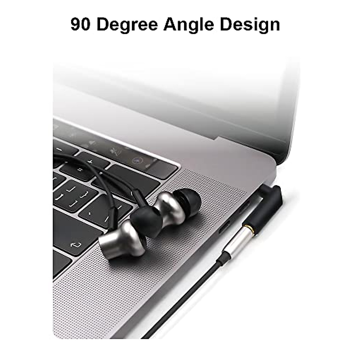 3.5mm Angle Male to Female Audio Adapter, 90 Degree Right Angle Gold-Plated TRS Stereo Jack Plug AUX Connector Compatible with Headset, Tablets, MP3 Players, Game Controller, Speakers(2 Pack)