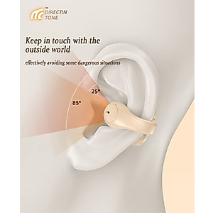 Loluka Ear Clip Bone Conduction Headphones Wireless Bluetooth Open Ear Headphones 68 hrs Playtime with Charging Case,Bluetooth 5.3 Workout Cycling Running Bone Conduction Headphoe Set