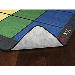 Flagship Carpets Learning Grid Colorful Numbers and Letters Kids Seating Area Rug for Classroom, Play Area Mat, Home Learning or Kids Room Carpet, 5'10" x 8'4", Seats 24