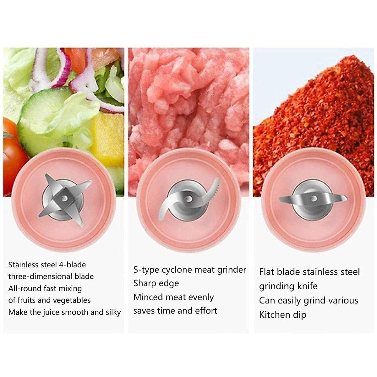 Multifunctional Blender Stainless Steel Blades, 3 Speed Control With Pulse, Overheat Protection, Crusher, chopper, coffee grinder smoothie maker 22000 rpm 1150ml jar,blue,c,blue,a ZJ666