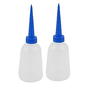 uxcell 2PCS 150ml Blue Nozzle Empty Squeeze Measuring Bottle Dispenser