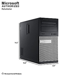 Dell Optiplex 9010 Desktop Tower PC, Intel Quad Core i5 (3.40GHz) Processor, 16GB RAM, 2TB Hard Drive, Windows 10 Professional, DVD, HDMI, Bluetooth, Keyboard, Mouse, WiFi (Renewed)