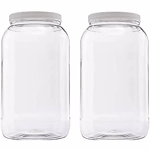 CLEARVIEW CONTAINERS | Airtight Pantry Containers for Arts & Crafts, Peanut Butter, Honey, Jams Flour, Sugar, DIY Slime, Coffee (128 Ounce Jar, 2 Pack)