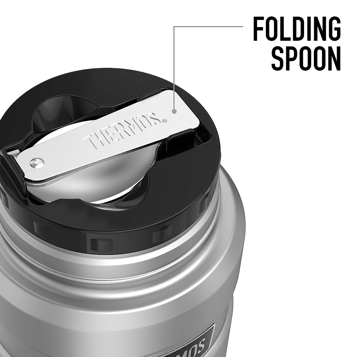 Scooby-Doo Bad Guys THERMOS STAINLESS KING Stainless Steel Food Jar with Folding Spoon, Vacuum insulated & Double Wall, 16oz