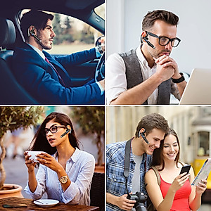 Hsility Bluetooth Headset for Cell Phones 500Hrs Standby Time with LED Charging Case 270 Degrees Rotatable Mic Hands Free Bluetooth 5.1 Version