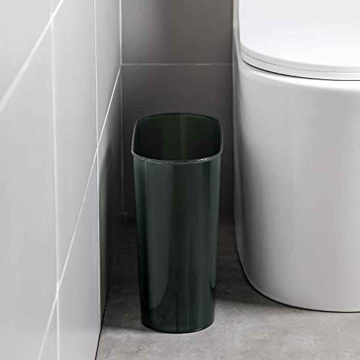 Anyoifax Small Trash Can Slim Garbage Can 3 Gallon Waste Basket Trash Bin Container for Bathroom, Bedroom, Living Room, Kitchen, Under Desk, Office, Colleg Dorm - Green