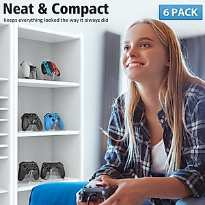 OIVO Game Controller Holder for Desk, Clear Controller Stand for PS3/PS4/PS5/Xbox/Switch Pro Controller, Stackable Controller Organizer Controller Storage 6 Packs