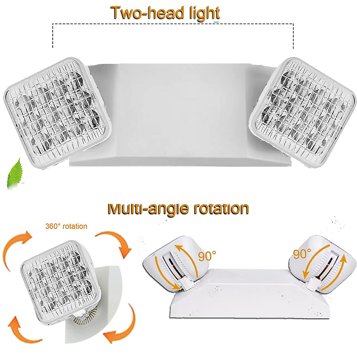 10 Pack Led Emergency Lights with Battery Backup, Commercial Emergency Light Fixture, Adjustable Dual Head Emergency Light for Business, Emergency Lighting for Home Power Failure, AC120V/277V