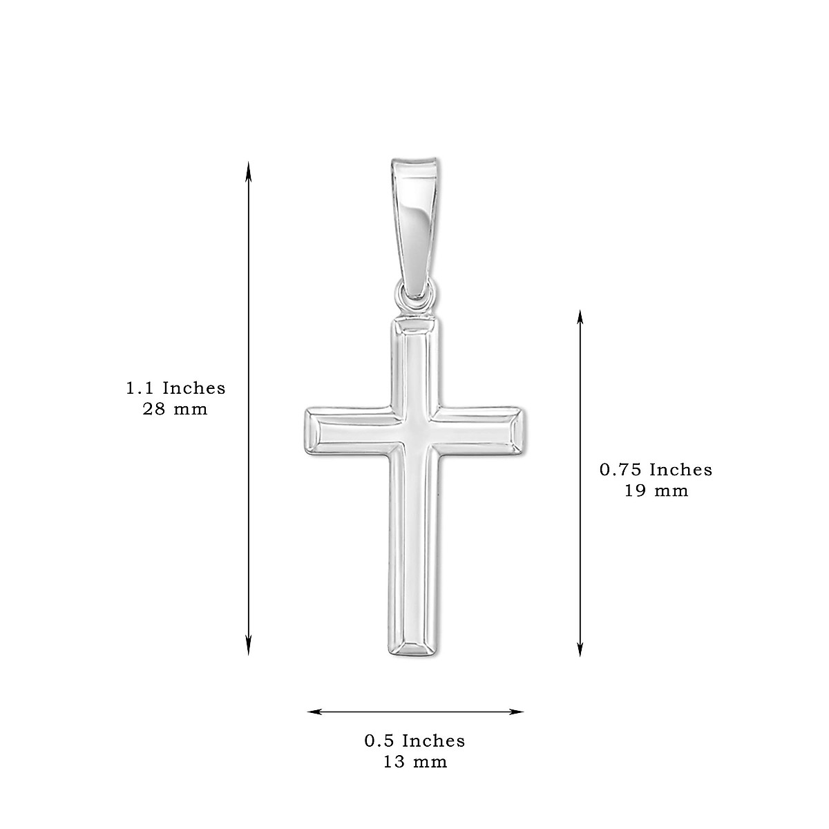 Inspired By My Girls Womens Sterling Silver Cross Pendant with Figaro Chain Necklace Faith Keepsake Card Gift - 060-18