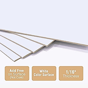 Falling in Art 50 Pack Acid-Free Mat Boards - 11x14 Uncut White Backing Boards, 4 - Ply Thickness Backer Boards for Photos, Pictures, Frames, Artworks and Prints