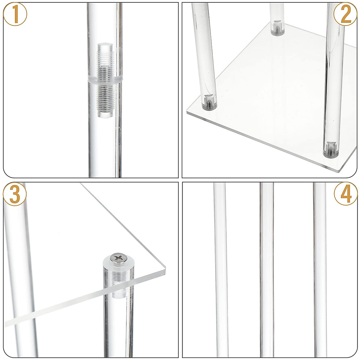 6 Pcs Flower Stand for Wedding Centerpieces for Tables Tall Vase Stand Wedding Flower Stands with Plates for Wedding Party Home Table Decor (7.9 x 7.9 x 31.5 Inch, Acrylic)