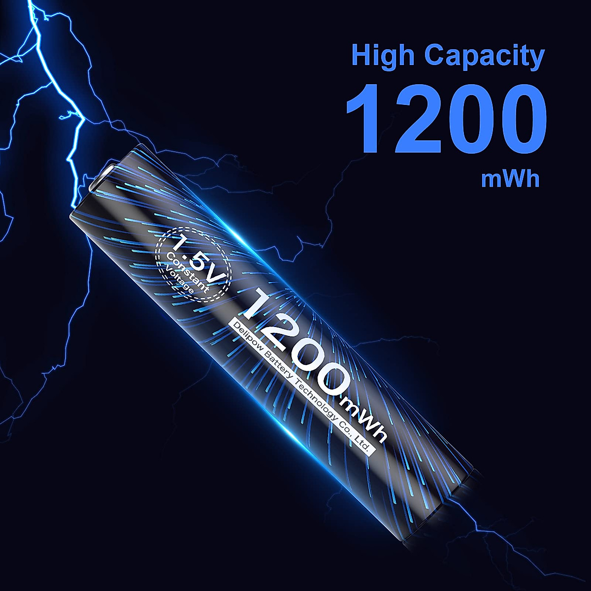 Deleepow Rechargeable Lithium AAA Batteries 1.5V 1200MWH Triple A Batteries 1500 Cycles 4-Pack