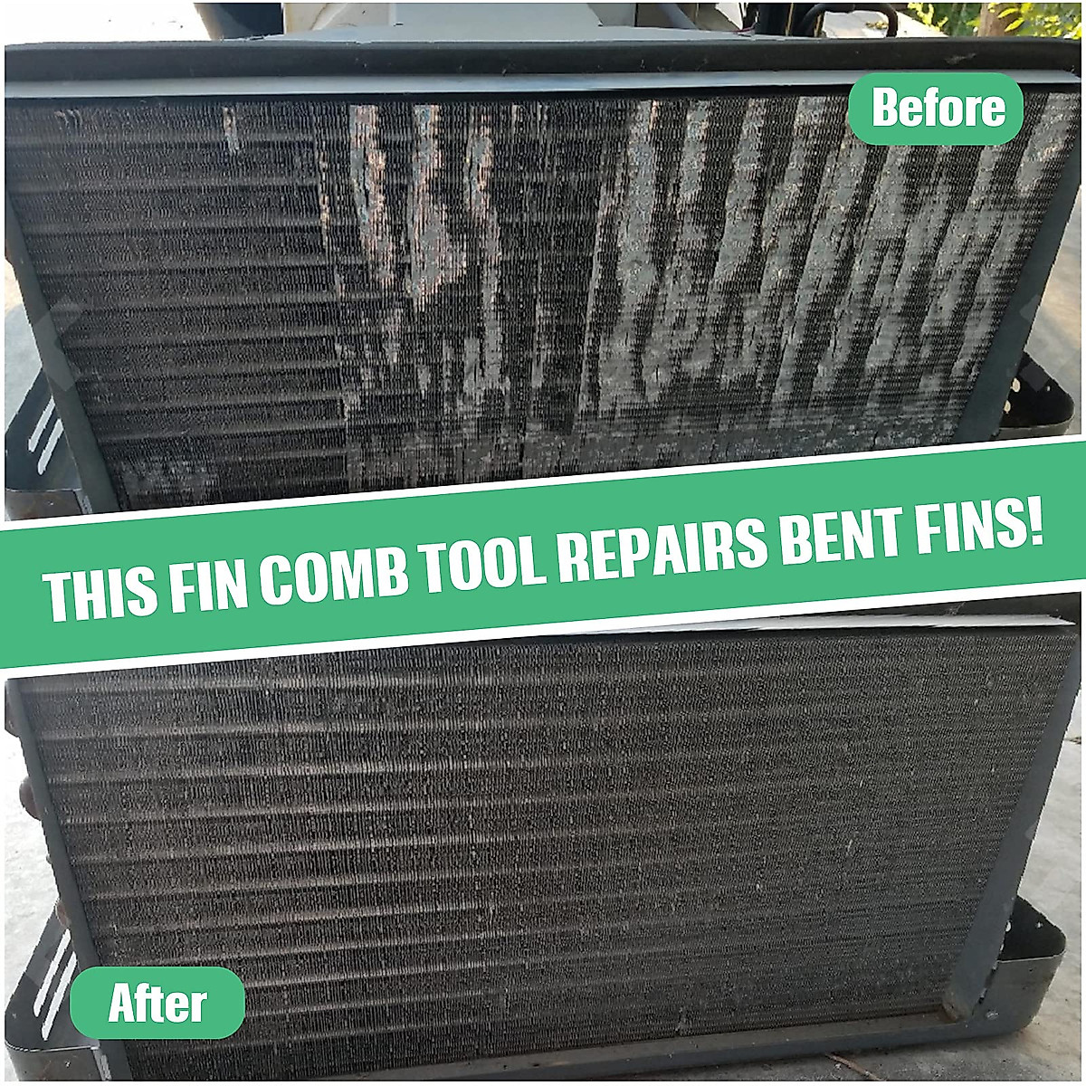 Fcr6 Fin Comb Plastic Colored Fin Coil Comb Straightener Condenser Coil Fin Comb and Air Conditioner Condenser Brush for Evaporator Condenser Coil, 6 Fin Comb on a Ring Handle 12 Different Fin Spacing