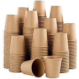 Lamosi 600 Pack 3 OZ Kraft Paper Cups, Disposable Bathroom Cups, Small Mouthwash Cups, Hot/Cold Beverage Cups for Home, Kitchen, Stores