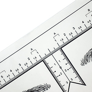 50pcs Disposable Eyebrow Ruler Stencils with Eyebrow Shape for Microblading Permanent makeup Tattoo Eyebrow design Eyebrow Mapping Ruler (Model B-50pcs)