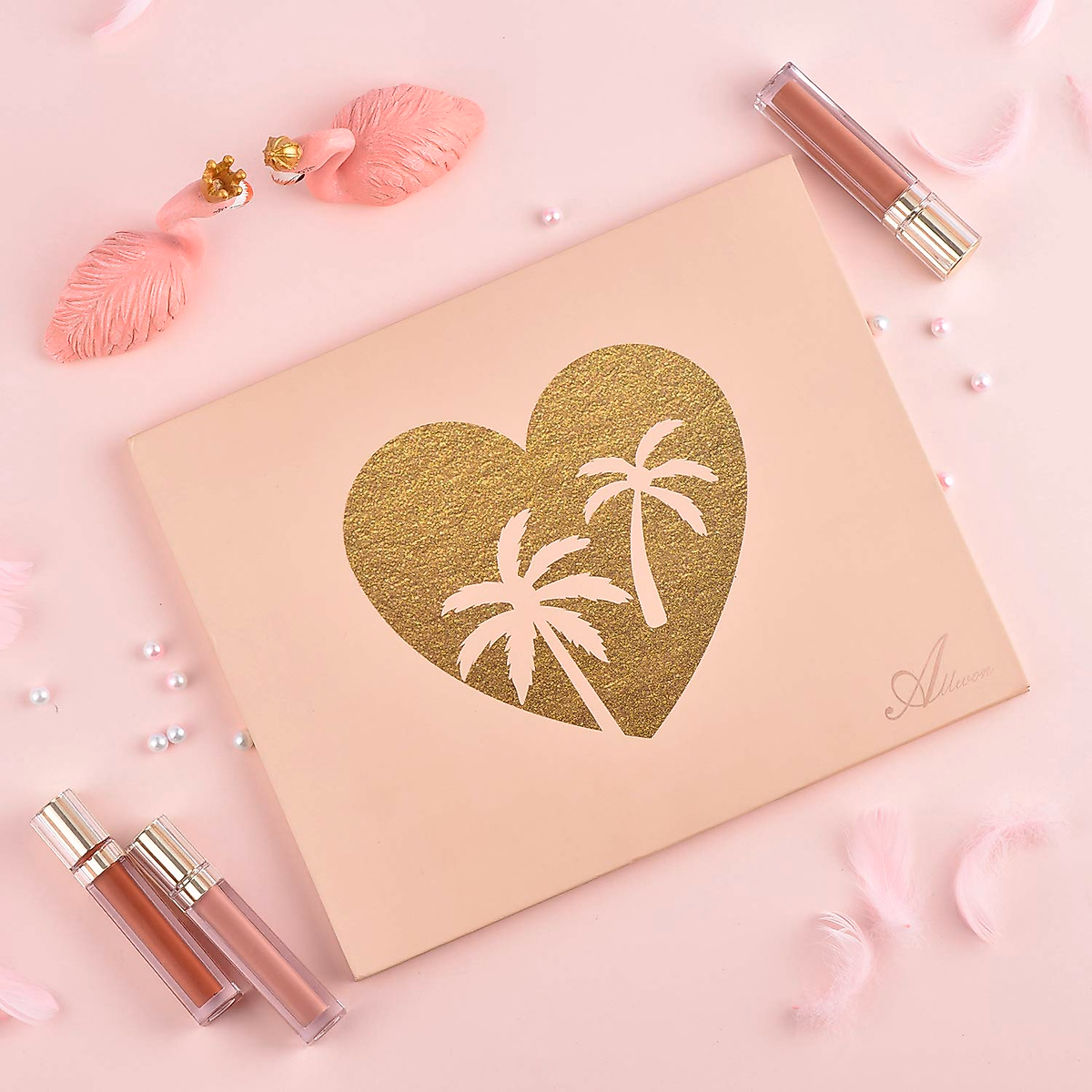 Allwon Extra Large Magnetic Palette Empty Makeup Palette for Eyeshadow Lipstick Blush Powder (Heart shape)