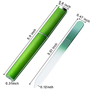 Crystal Glass Nail File with Case, 3 Pack Glass Fingernail File for Natural Nail Professional Manicure Tool Czech Glass File Double-Sided Etched Travel Nail File Stocking Stuffers Christmas Gifts