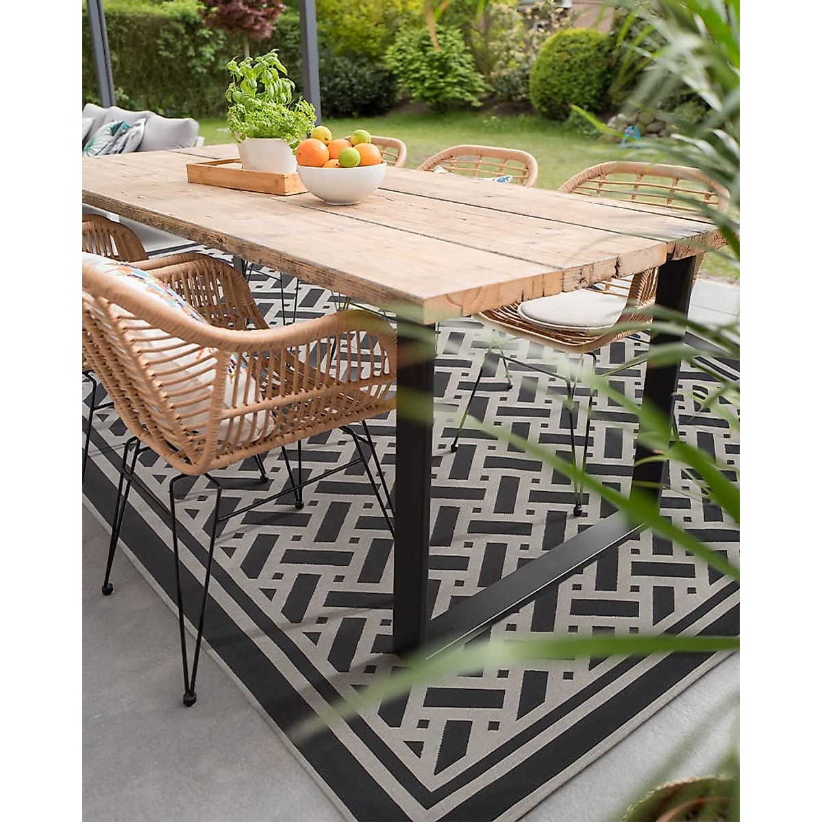 tchdio Weave Outdoor Patio Rug 5x8 Area Rug, Classic Outdoor Area Rug, Easy Cleaning, High Traffic, Non Shedding Indoor Outdoor Rugs