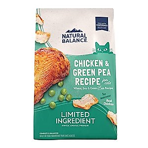 Natural Balance Limited Ingredient Adult Grain-Free Dry Cat Food, Chicken & Green Pea Recipe, 10 Pound (Pack of 1)