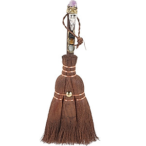 VILLCASE Witch Broom Halloween Decorations, Wooden Witch's Broom Porch Decor, Farmhouse Halloween Yard Sign for Home Indoor Outdoor Front Porch Wall Office