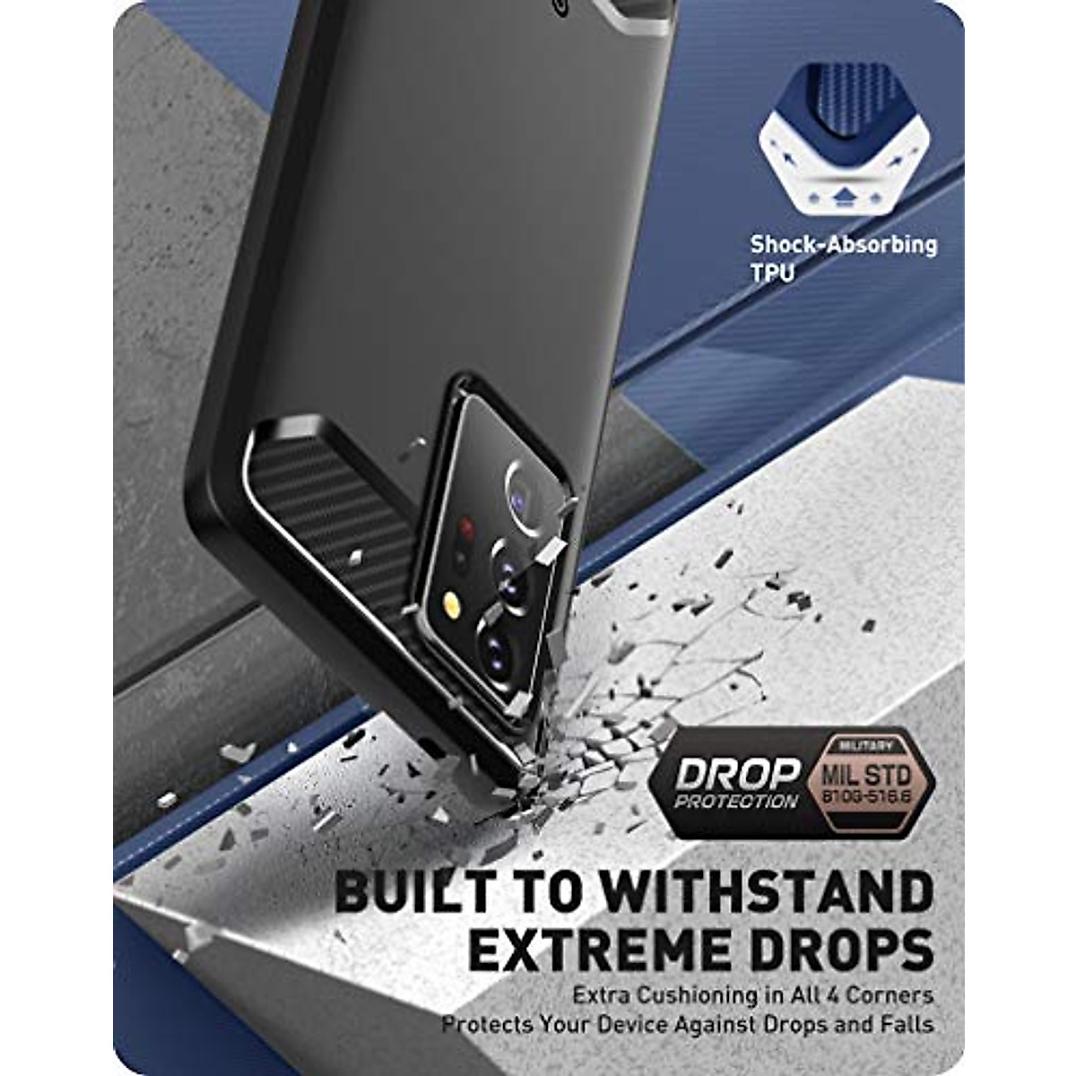 Clayco Xenon Series Designed for Samsung Galaxy Note 20 Ultra Case, [Built-in Screen Protector] Full-Body Rugged Cover Compatible with Fingerprint ID, 6.9 inch 2020 Release (Black)