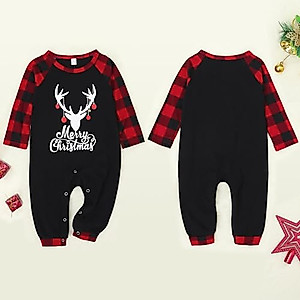 ZOEREA Holiday Christmas Family Pajamas Matching Set Moose Xmas Pjs for Couples and Kids Baby Sleepwear