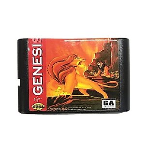 Royal Retro The Lion King For Sega Genesis Mega Drive 16 Bit Game Cartridge For PAL And NTSC (Black)