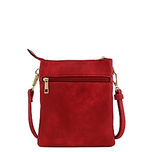 Functional Multi Pocket Crossbody Bag (Red)