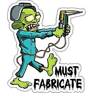 3 - Must Fabricate Zombie Welder Hard Hat/Helmet Stickers H231