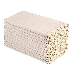 Ramanta Home Cloth Dinner Napkins in Cotton Flax Fabric with Lace & Tailored Mitered Corner Finish Size 20x20 inch Set of 12