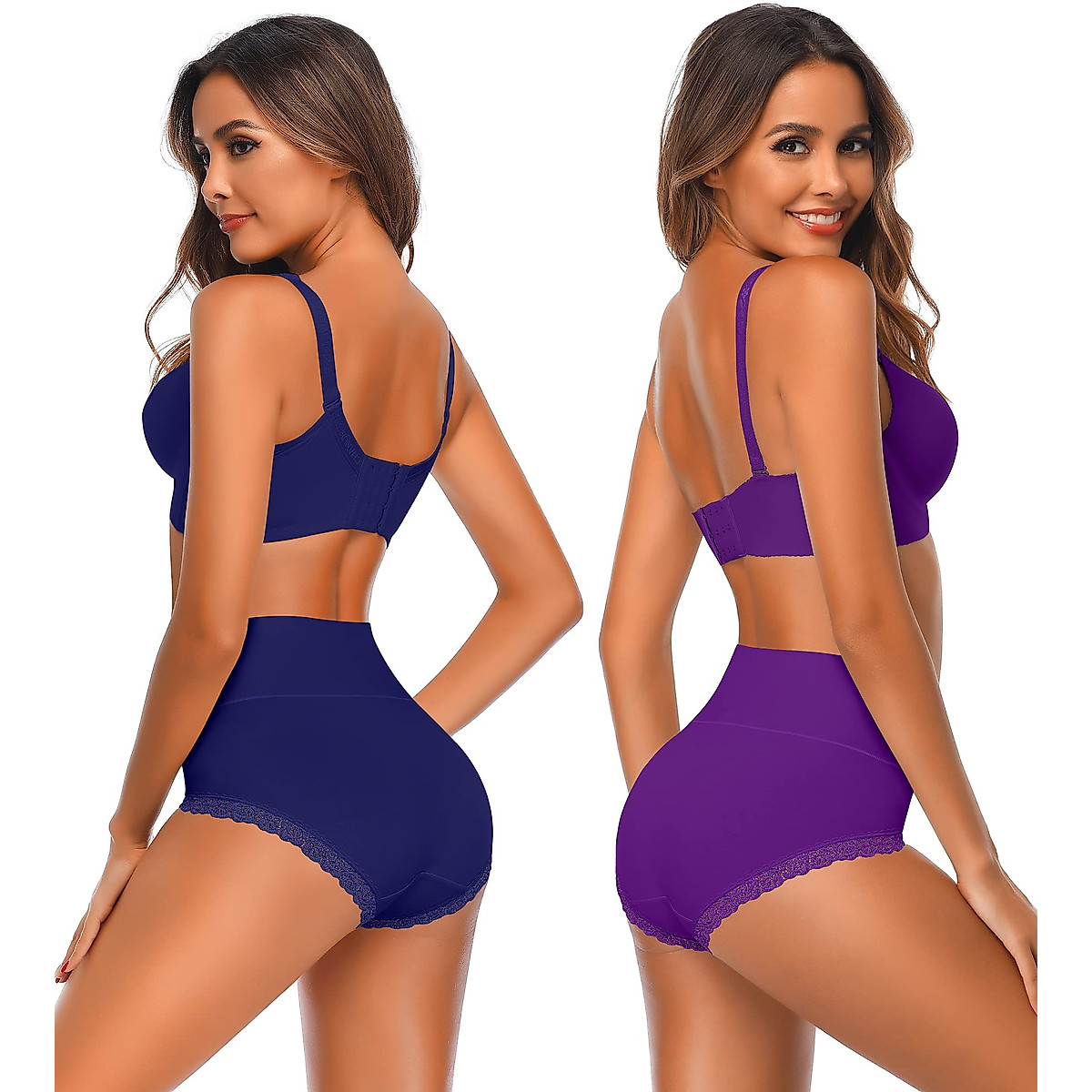 OPIBOO Plus Size Womens Underwear Cotton Comfort Postpartum Essentials Panties Ladies High Waisted Tummy Control Briefs Multipacks