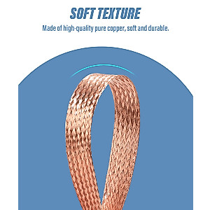 AOCISKA 3PCS Automotive Ground Strap,Heavy Duty Engine Braided Copper Ground Strap,Professional Vehicle Grounding Cable Straps with Rings Terminal Plugs,Universal Ground Straps for Most Cars