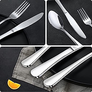 48-Piece Silverware Set with Steak Knives for 8, Stainless Steel Flatware Cutlery Set For Home Hotel, Kitchen Utensils Set Include Fork Knife Spoon, Mirror Polished, Dishwasher Safe
