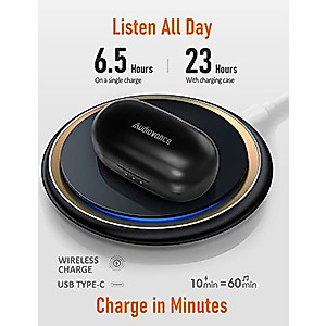 Audiovance IF301 Earbuds, Wireless Headphones Bluetooth Ear Buds for iPhone Android, Premium Sound, Immersive Music, Clear Calls, Noise Reduction, Wireless Charging, Waterproof, 23H Battery.